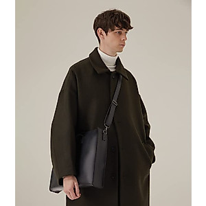 HYOJI Messenger Bag for Men –Vegan Leather Laptop Horizontal Bag for Women Fits 16In Laptop – Crossbody Bag Men Shoulder Bag with Shoulder Strap