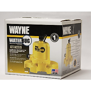 WAYNE WaterBUG 1/6 HP 1350 GPH Submersible Multi-Flo Technology-Water Removal and Transfer Pump, No Size, Yellow
