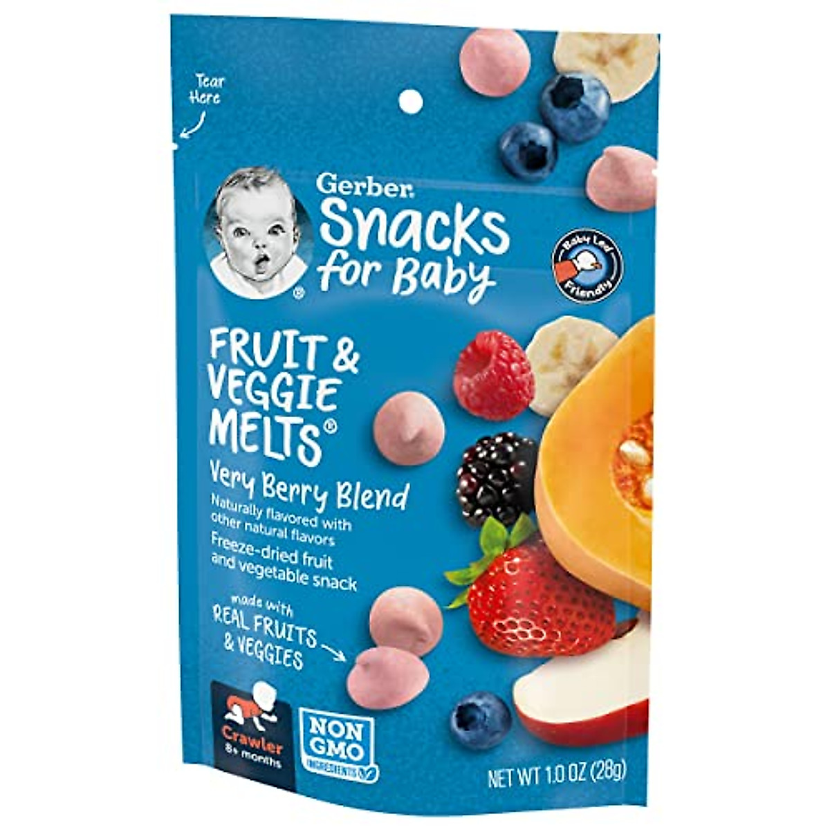 Gerber Snacks for Baby Fruit & Veggie Melts, Very Berry Blend, 1 Ounce (Pack of 7)
