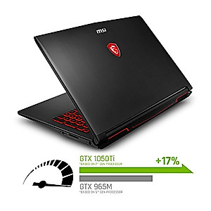 MSI GV62 8RD-034 15.6" Thin and Light Gaming Laptop, GeForce GTX 1050Ti 4G, Intel i7-8750H (6 Cores), 8GB DDR4, 128GB SSD + 1TB, Windows 10 64 bit, Steelseries Red Backlit Keys