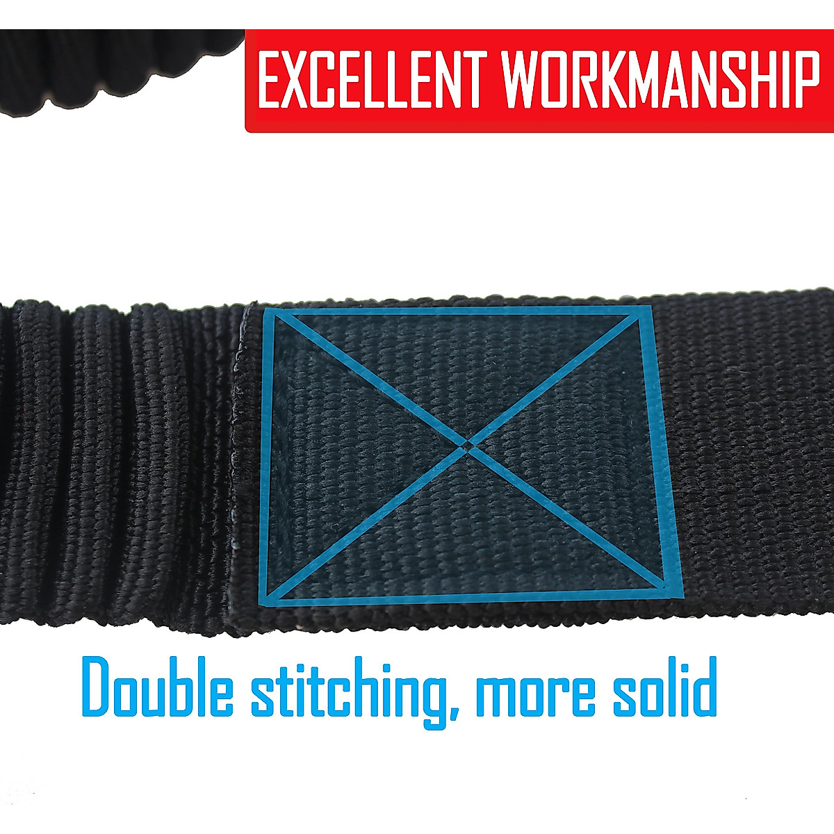 ACCSS Bike Bungee Tow Rope, All Bicycle Leash for Kids Adult Long Trip MTB & Cycling Pull Strap (Black) AC429