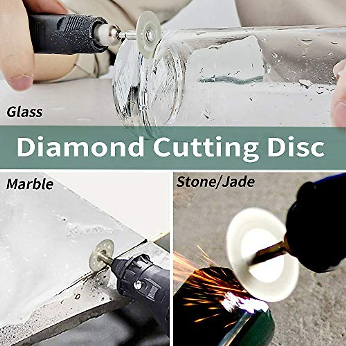 Cutting Wheel Set for Dremel Rotary Tool, HSS Circular Saw Blades, Resin Cutting Discs, 545 Diamond Cutting Wheel, Accessories Cutting Discs with 1/8" Shank for Wood Glass Plastic Stone Metalwith