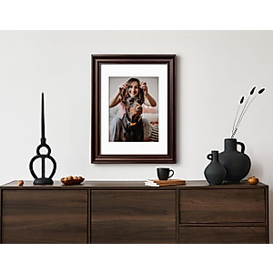 Yaetm 11x14 Picture Frame with Mat for 8x10 Set of 4, 1.4" Wide Molding & Dark Brown Photo Frames 11 x 14 with Tempered Glass for Wall Gallery, Home and Office, Wall Mount (4 pack, Brown)