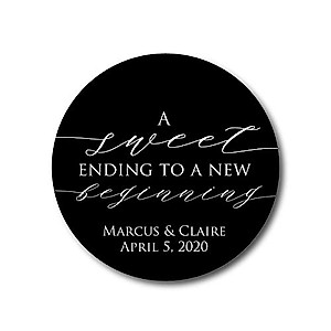 A Sweet Ending to a new Beginning- Wedding Favor Stickers