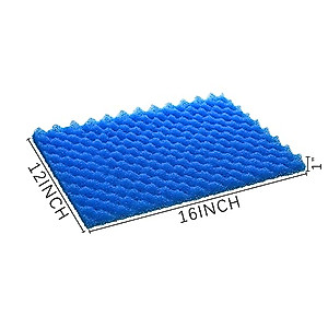 AFACYGN Aquarium Filter Media Bio Sponge Pad 16 x 12 x 1 inch, Fish Pond Foam Filter 20/30/40 ppi Set 3