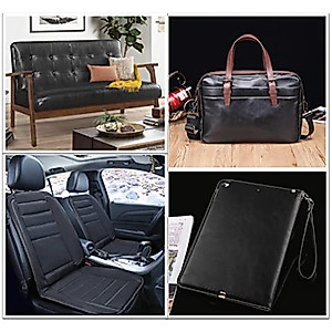 Soft Faux Leather Fabric Fake Leather Fabric by The Yard Black Upholstery Vinyl for Sofa Bags Chairs Car Seats DIY Crafts