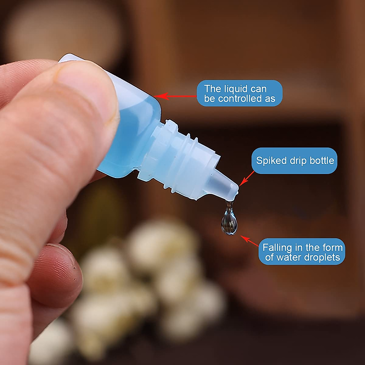 Ewanda store 50pcs Empty Eye Dropper Bottles 5ml Plastic Squeezable Dropper Bottles Eye Liquid Dropper Dropping Bottles(Red Cap)