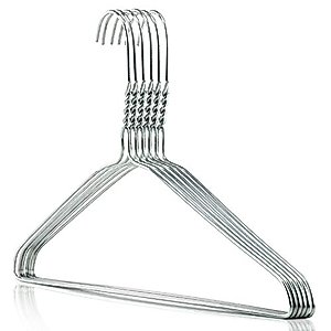 HANGERWORLD Silver Wire Metal Hangers Heavy Duty 20 Pack, 16 Inch 10 Gauge Strong, No Shoulder Bump Coat Hanger Style