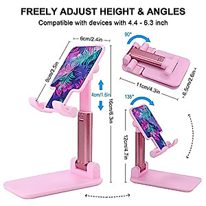 Neon Tropical Palm Leaf Funny Foldable Desktop Cell Phone Holder Portable Adjustable Stand Desk Accessories