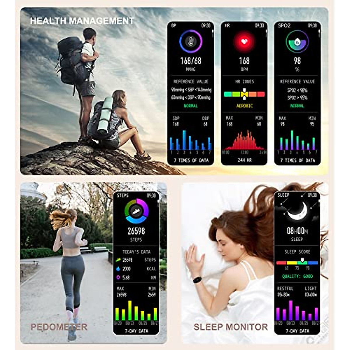 Iaret Smart Watch for Women(Call Receive/Dial), Fitness Tracker Waterproof Smartwatch for Android iOS Phones 1.7" HD Full Touch Screen Digital Watches with Heart Rate Sleep Monitor Pedometer, Gold
