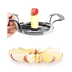 MOVNO Apple Slicer 12 Slices, Home Kitchen 12-Blade Stainless Steel Apple Slicer Corer Cutter, Sturdy and Sharp