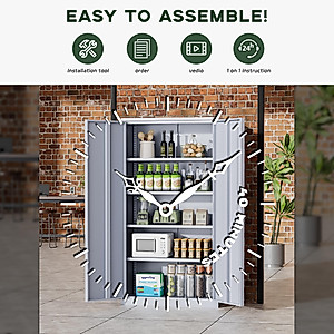 Greenvelly Metal Storage Cabinet with Locking Doors, 72" Dark Grey Lockable Storage Cabinet with Adjustable Shelves, Steel Tool Cabinets,Metal File Cabinet for Home Office, Garage (36" x 18")
