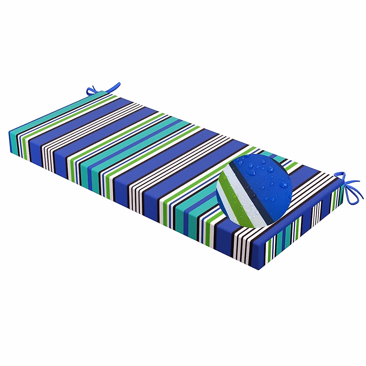 Outdoor Bench Cushion 48x17in Waterproof Patio Furniture Cushions Long Time Color Fastness Garden Sofa Settee Couch Swing Pads Thickened Sponge Filling Bench Cushions For Indoor Furniture/Blue