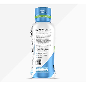 Kitu Super Coffee, French Vanilla, Plant Based, Natural Flavors, 10g Plant Protein, 200mg Caffeine, 0g Added Sugars, No Artificial Sweeteners, Kosher, Keto, Gluten Free, 12 Fluid Ounce (Pack of 12)