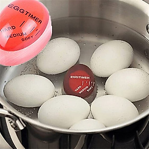 Egg Timer for Boiling Eggs, Color Changing Indicator for Medium, Soft & Hard Eggs, Kitchen Boiled Egg Temperature Observer, Egg Color Changing Boiling Timer for Resin Red Timer Kitchen Gadget