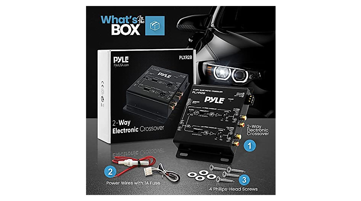 Pyle 2-Way Electronic Crossover for Car Audio - Precise Sound Control