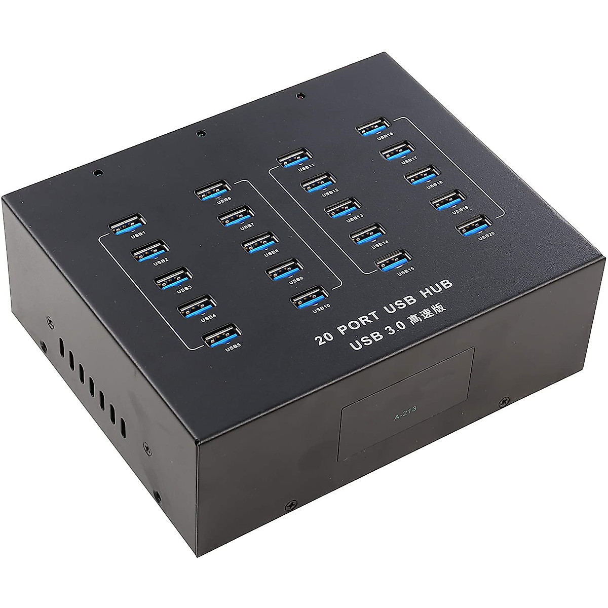 UHPPOTE A-213 Industrial Grade USB 3.0 Hub 20 Port High Speed Data Transfer