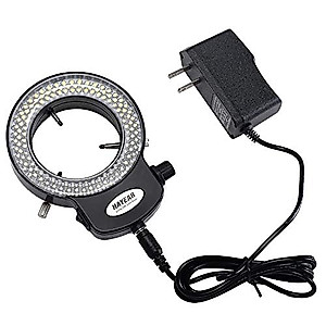 HAYEAR 144 LED Ring Light Lamp Illuminator Lighting Sourse for Industry Stereo Microscope Camera with Power Adapter HY-144B