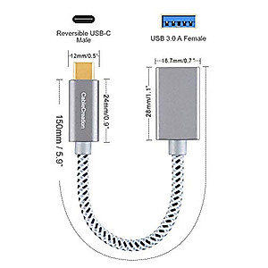CableCreation USB to USB C Adapter(0.5FT/0.15M), USB C OTG Cable,Type C to USB A Female Connector Compatible with MacBook Pro Air,iPad Mini/Pro,XPS,Galaxy S22