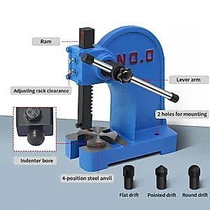 PNBO Manual Arbor Press 0.5 Ton,Heavy Duty Cast Iron Desktop Punch Press Machine, for Riveting Punching Holes