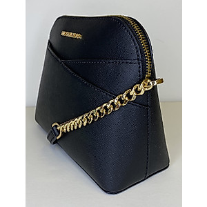 Michael Kors MICHAEL Michael Kors Jet Set Travel MD Dome XCross Crossbody bundled SM TZ Coinpouch Purse Hook (Black)