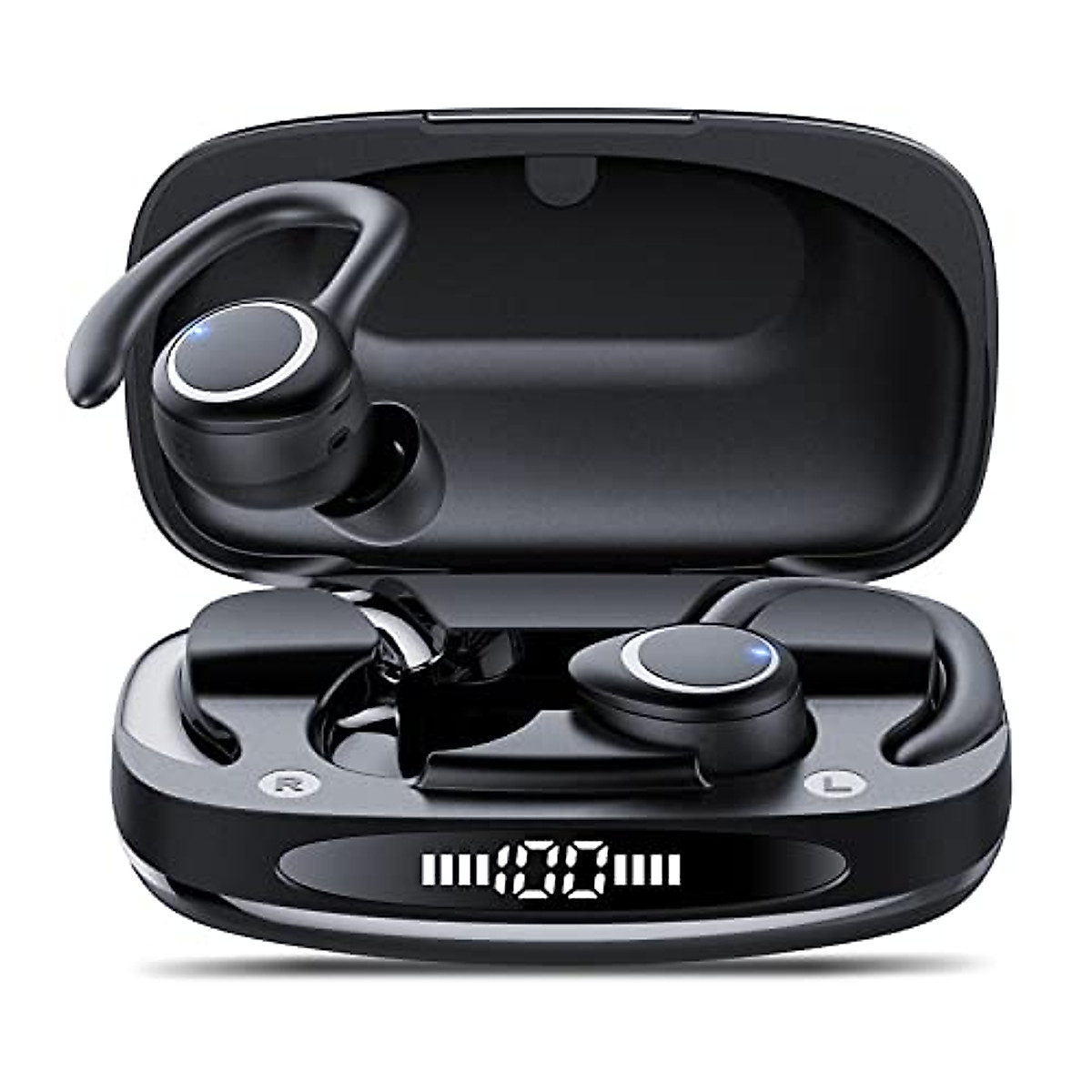 FAMOO Wireless Earbuds, Bluetooth 5.1 Headphones with Microphone, IPX7 Waterproof, 48H Playtime, High-Fidelity Stereo Earphones with Charging Case for Sports and Work