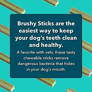 iHeartDogs Brushy Sticks - Dental Treats for Dogs Removes Plaque and Tartar Buildup - Grain-Free Dog Teeth Cleaning Chews Made with Chicken - 30 Mini Sticks