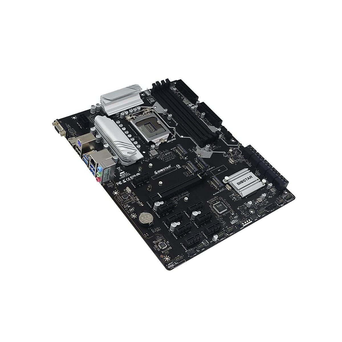 Biostar TZ590-BTC Duo (Intel 10th and 11th Gen) LGA 1200 Intel Z590 9 GPU Support GPU Mining Motherboard.