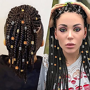 WNJ Hair Clip, 241pcs Dreadlock Jewelry for Women Braids, Hair Accessories with Metal Gold Rings, Cuffs, Clips for Hair Decorations