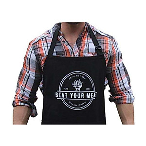 Beat Your Meat,Funny Aprons for Men, Women - Dad Gifts, Gifts for Men - Thanksgiving, Christmas, Birthday Gifts for Dad, Husband, Brother, Boyfriend, Mom - Cooking Grilling BBQ Chef Apron