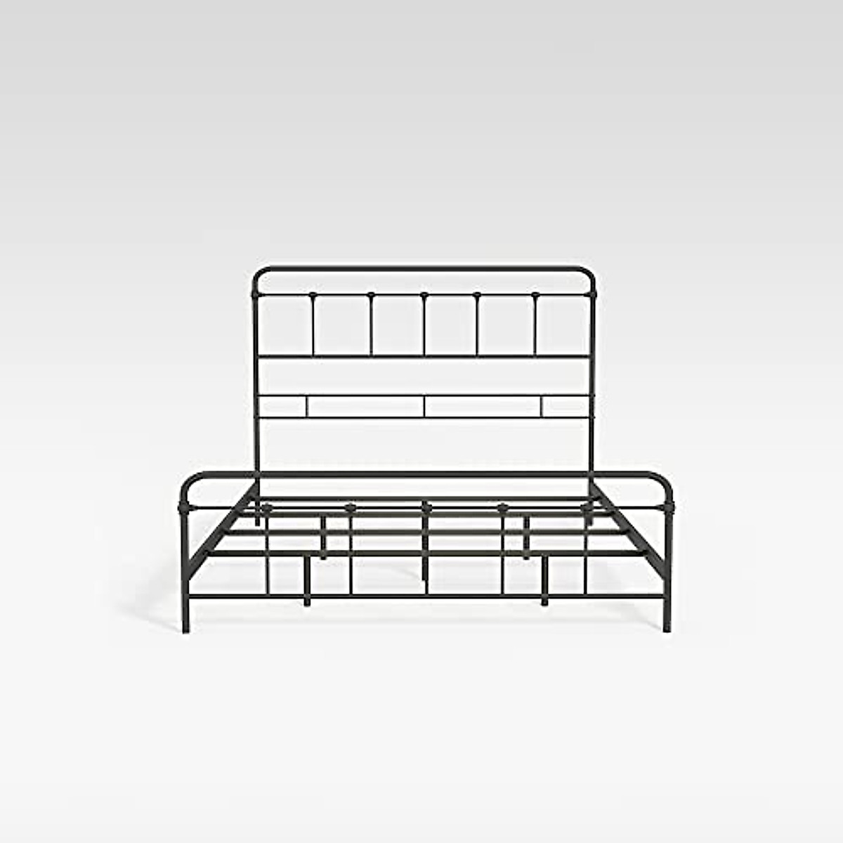 eLuxurySupply Metal SNAP Bed Frame - Carbon Steel with Black Finish Folding Bed Frame - Easy Assembly with Headboard and Footboard - Sturdy Steel Construction Bed Base - California King Size