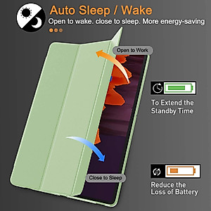 Soke Galaxy Tab S8+/S7 FE/S7 Plus 12.4 inch Case with S Pen Holder, Translucent Soft TPU Back Cover for Samsung Tab S8+ 2022/S7 FE 2021/S7 Plus 2020 [SM-X800/X806/T730/T736B/T970/T975],Green