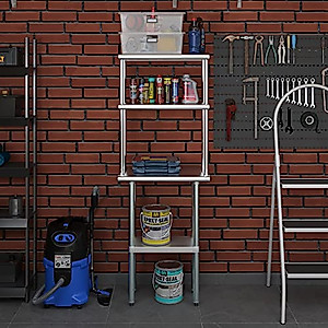 AmGood Stainless Steel Work Table with 12" Wide Double Tier Overshelf | Metal Kitchen Prep Table & Shelving Combo | NSF (Stainless Steel Table with Double Overshelves, 24" Long x 14" Deep)