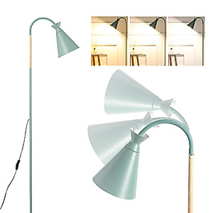 Gupuzm Gooseneck Floor Lamp Swing Arm Adjustable 360° Rotating Metal Bracket Lamp, Indoor Reading Lighting Dimming Floor Lamp Minimalist Style, Suitable for Living Room,Study, Bedroom, Office