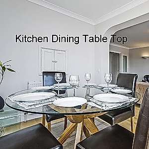 SAGIDAR Round Glass Table Top Marble Round Tempered Glass Dining Coffee Dinner, Round Table Glass 14IN 15IN 16IN, Round Kitchen Dining Table Top Furniture Home Furniture