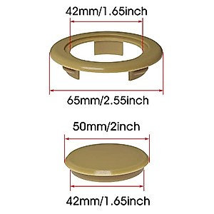 DZS ELEC Umbrella Table Hole Cap 2PCS 2 Inch Wood Color Patio Table Umbrella Hole Ring and Cap Set, Standard Size Umbrella Thicker Hole Ring Plug and Cap Set, Outdoor Patio Umbrella Plug