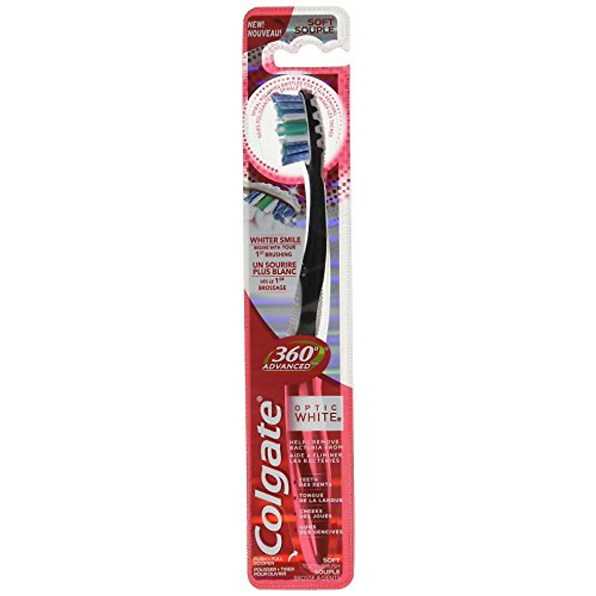 Colgate 360 Optic White Toothbrush, Soft, 1 Count