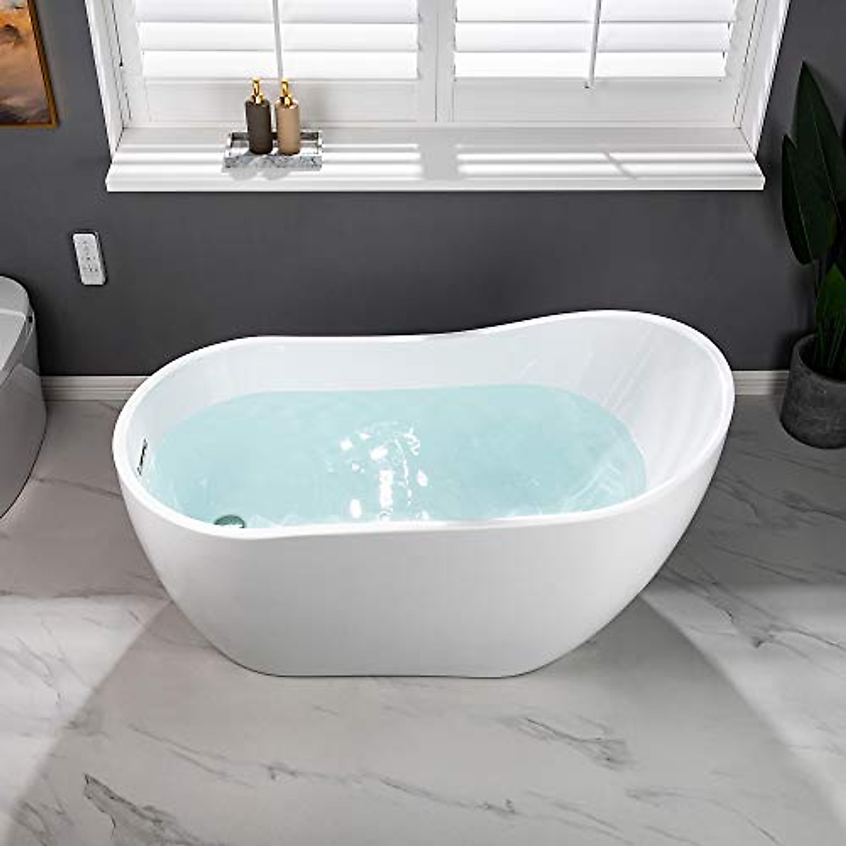 WOODBRIDGE BTA1507-B/N-Drain &O BATHTUB, With Brushed Nickel Drian