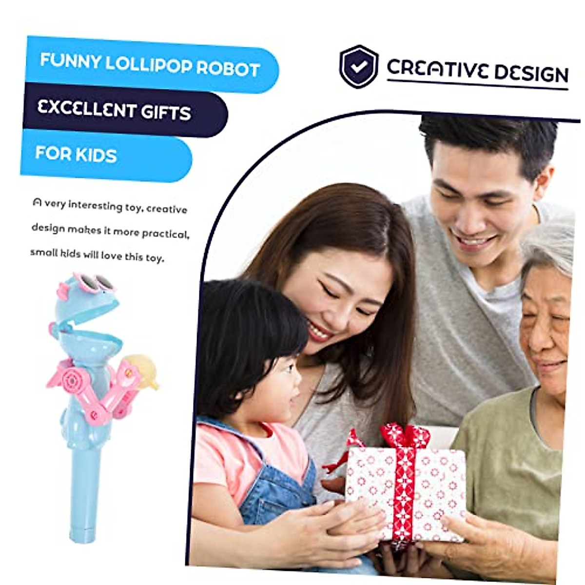 VILLCASE Lollipop Machine Destress Gifts Chrismas Candy Wand Toy Christmas Lollipop Robot Lollipop Holder for Kids Sugar Storage Toy Lollipop Holder Robot Creative Lollipop Robot Toys Child