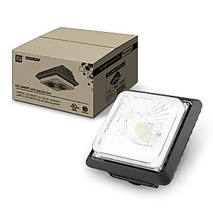ASD 5000K Canopy LED Lights 347V-480V Dimmable IP65 40W 5400Lm Outdoor Ceiling Lights with J-Box | Light Fixture Canopy | Gas Station and Garage Light | LED Parking Lot Light UL&DLC