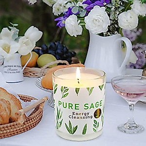 Candles, 4 Pack Sage Candles for Cleansing House Negative Energy, Alternative to Smudge Sticks, Soy Wax Sage Candles for Home Scented, Healing Candles for Meditation, Home Cleansing, Mother's Day Gift
