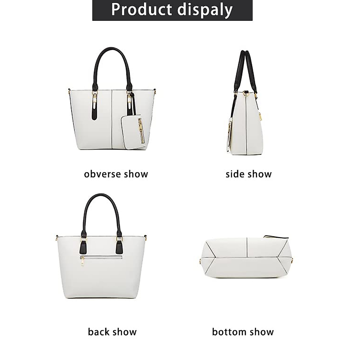 Handbags for Women Fashion 2022, Large Capacity Crossbody Handbags 4pcs Purse Set, Hobo Bags for Ladies Soft Leather Totes for Women, Designer Shoulder Bag Top Handle Satchel, Wallet Mother's Day Gift