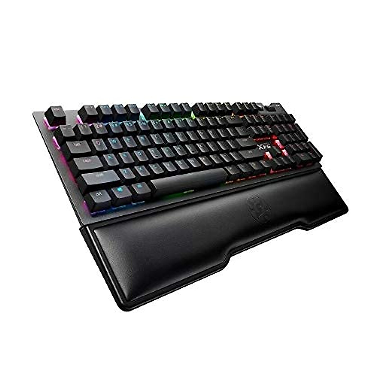 XPG Summoner Mechanical RGB Gaming Keyboard: Cherry MX Red Linear Switches - Sandblasted Aluminum Frame - USB Passthrough - Mechanical Scroll Wheel - Included Wrist Rest - Black