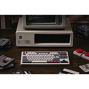 8Bitdo Retro Mechanical Keyboard, Bluetooth/2.4G/USB-C Hot Swappable Gaming Keyboard with 87 Keys, Dual Super Programmable Buttons for Windows and Android - N Edition