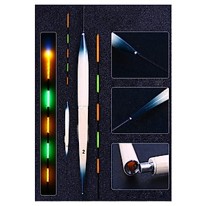 DunMuan 3pcs/set Luminous Fishing Float LED Electric Float + 3pcs of CR425 Battery in Storage Box Light Fishing Tackle FU014 DunMuan