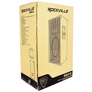 (2) Rockville RSG15 15 3-Way 1500 Watt 8-Ohm DJ PA Speaker +Stands +Cables