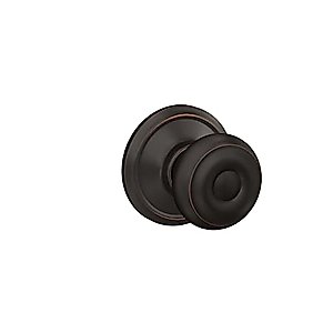 Schlage F10 V GEO 716 Georgian Door Knob, Hall & Closet Passage Lock, Aged Bronze