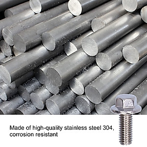 10Pcs Flanged Hex Head Bolts M5 10/12/16/20/25/30/35/40mm, Hex Bolts Stainless Steel 304 Screws Accessory(M5*12)
