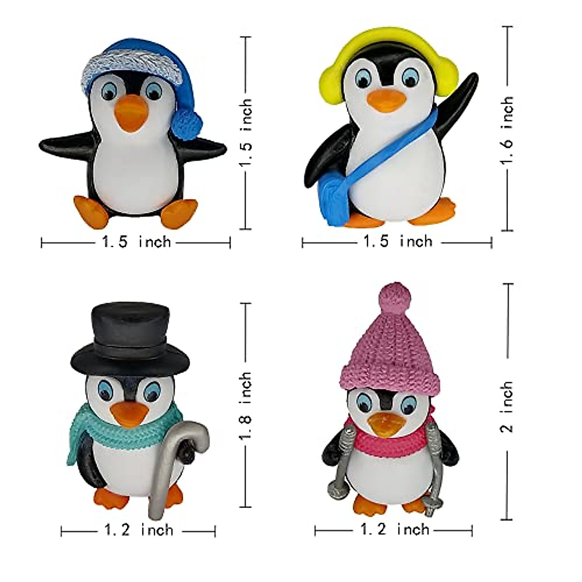 JKanruh 10 Pcs Mini Animals Miniature Penguin ,Cute Penguins Fairy Garden Moss Landscape Ornaments for Outdoor Decoration,Home Décor,DIY Garden,Christmas Ornaments