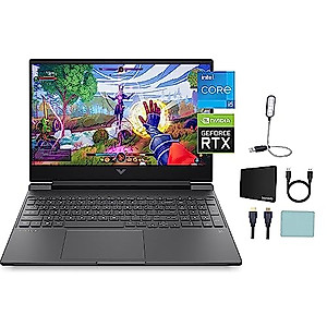 HP 15.6'' FHD Victus 15 Gaming Laptop, NVIDIA GeForce RTX 3050, 12th Gen Intel Core i5-12500H, 16GB RAM, 1TB M.2 PCIe SSD, Windows 11 Home, Backlit Keyboard, Enhanced Thermals + Accessories